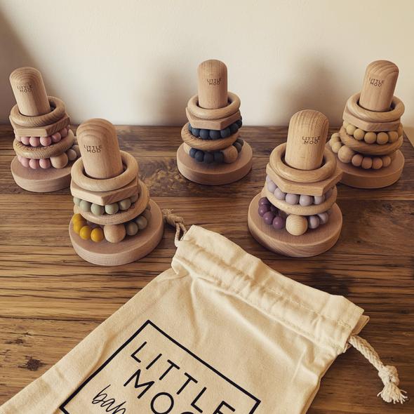 Wooden Stacking Tower & Teether Natural – Village Home & Living